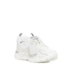 Off-White Leather And Mesh Paneled Sneakers - White