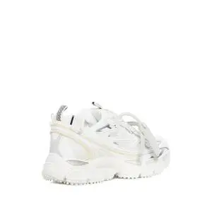 Off-White Leather And Mesh Paneled Sneakers - White