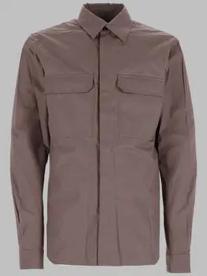 Rick Owens Camicia Work In Popeline - Brown