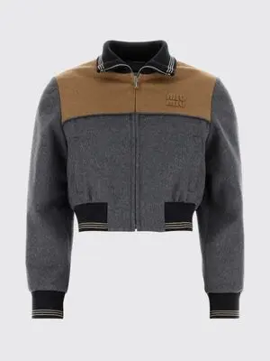 Miu Miu Virgin Wool And Cashmere Hoodie - Gray