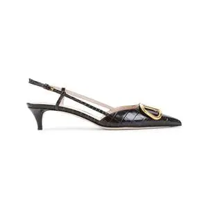 Valentino Garavani V Logo Signature Slingback - Brown