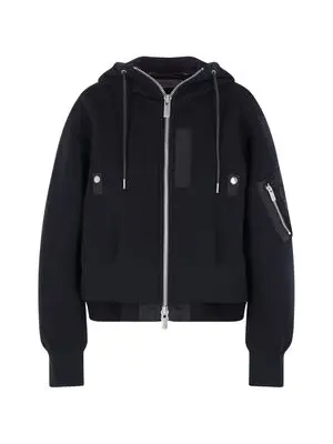 Sacai Nylon And Cotton Hoodie - Multicolor