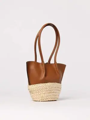 TOD'S Leather And Raffia Shopping Bag - Brown