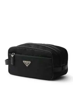 Prada Travel Pouch In Re-nylon And Saffiano