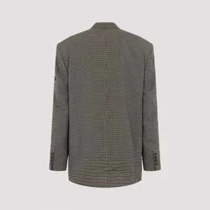 Balenciaga Check Pattern Oversized Blazer - Brown