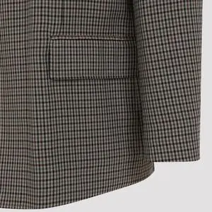 Balenciaga Check Pattern Oversized Blazer - Brown