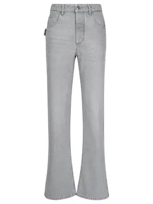 Bottega Veneta Light Grey Washed Denim Flared Jeans - Gray