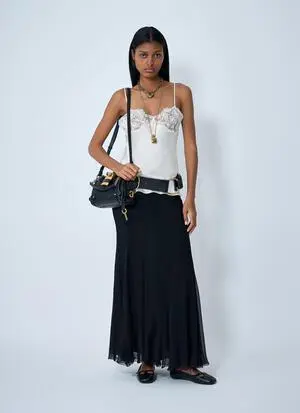 Chloé Silk Satin And Lace Tank Top