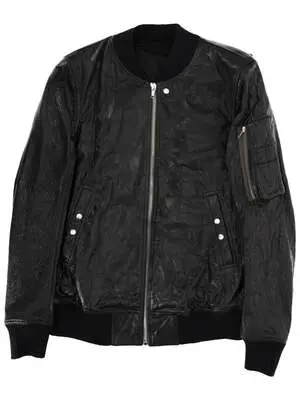 Rick Owens Lamb Leather Classic Flight Bomber Jacket - Black