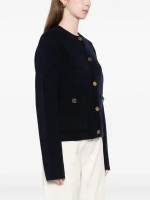 TOTEME Hammered Button Cardigan - Blue