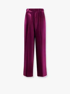 Alberta Ferretti Satin Trousers With Pinces - Multicolor