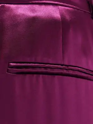 Alberta Ferretti Satin Trousers With Pinces
