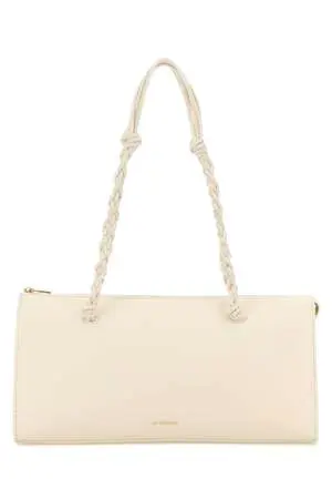JIL SANDER Ivory Leather Tangle Tent Shoulder Bag - White
