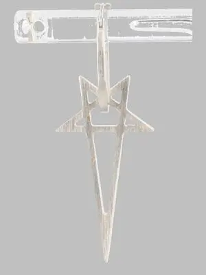 Rick Owens Brass Pentagram Charm Earring - Silver