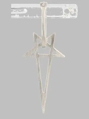 Rick Owens Brass Pentagram Charm Earring - Silver