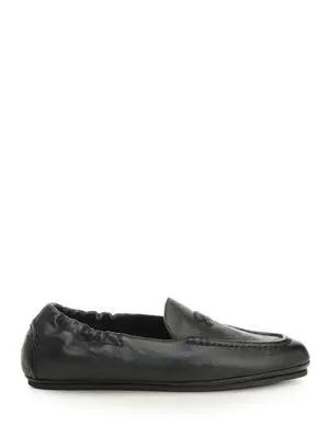 Celine Loafer With Triomphe Goatskin - Black