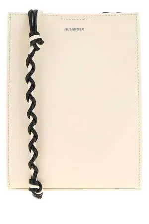 JIL SANDER Ivory Leather Small Tangle Shoulder Bag - White