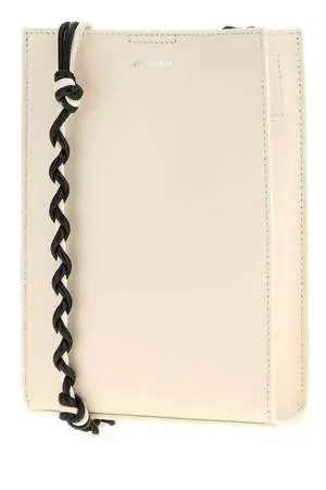 JIL SANDER Ivory Leather Small Tangle Shoulder Bag - White