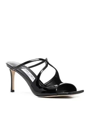JIMMY CHOO Anise 75mm Shiny Leather Sandals