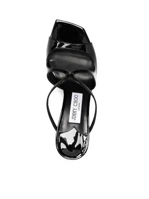 JIMMY CHOO Anise 75mm Shiny Leather Sandals