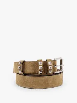 Valentino Garavani Flaneuse Suede Belt With Iconic Studs - Multicolor
