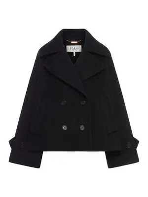 Chloé Oversized Short Wool Coat - Black