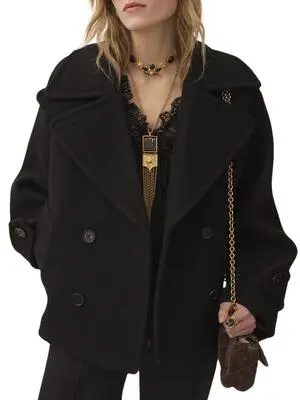 Chloé Oversized Short Wool Coat - Black