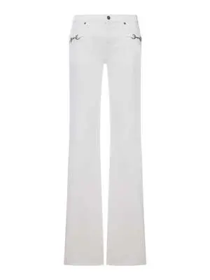 Gucci Flare Jeans With Clamps - White