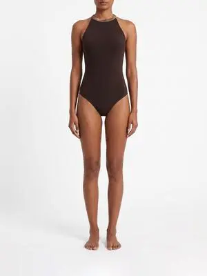 Brunello Cucinelli Halterneck One-piece Swimsuit - Brown