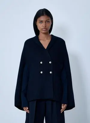 Max Mara Knitted Cape - Blue