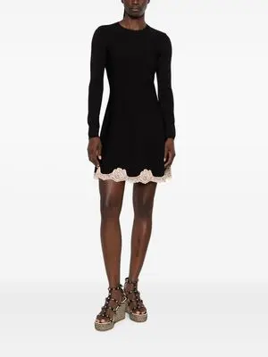 Valentino Garavani Lace Detail Short Dress