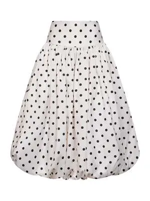 SELF-PORTRAIT Polka Dot Skirt - White