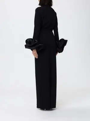 Solace London Long Dress With Satin Details