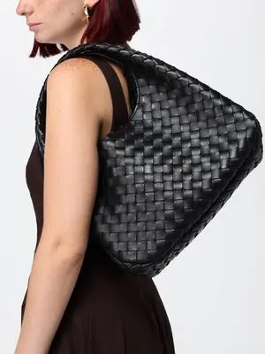 Bottega Veneta Woven Leather Shoulder Bag - Black