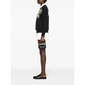 Off-White Leather Tote Bag - Black
