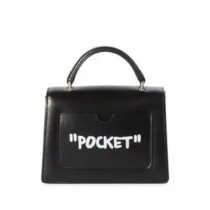 Off-White Leather Tote Bag - Black
