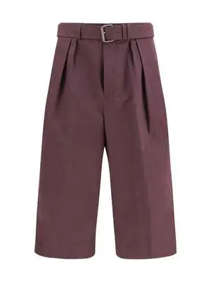 Dries Van Noten Cotton Poplin Shorts - Purple
