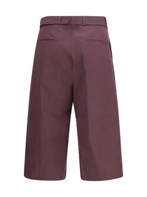 Dries Van Noten Cotton Poplin Shorts - Purple