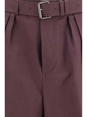 Dries Van Noten Cotton Poplin Shorts - Purple
