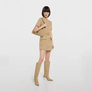 Gucci Gg Canvas Stiletto Boots - Cream