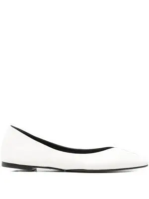 Jacquemus Les Ballerines Ovalo In Two-toned Leather - Black