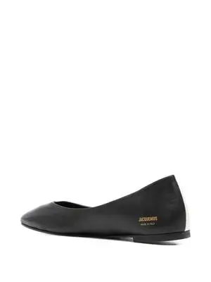Jacquemus Les Ballerines Ovalo Leather Flats - Black