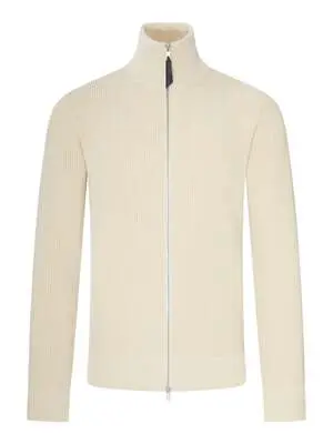 MAISON MARGIELA Jersey Knit Cardigan With Zip - Cream