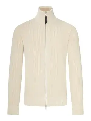 MAISON MARGIELA Jersey Knit Cardigan With Zip - Cream