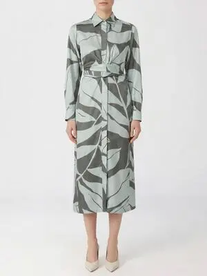Max Mara Printed Silk Shirt Dress - Green
