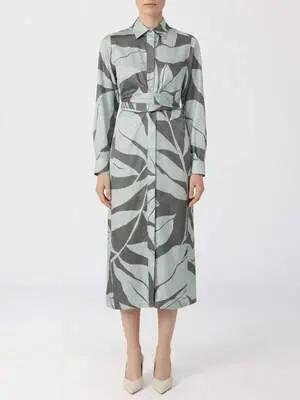 Max Mara Printed Silk Shirt Dress - Green