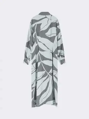 Max Mara Printed Silk Shirt Dress - Green