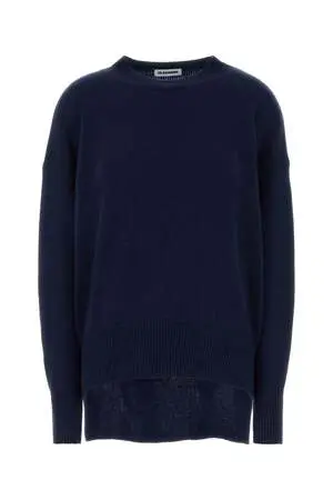 JIL SANDER Navy Cashmere Oversize Sweater - Blue