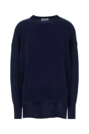 JIL SANDER Navy Cashmere Oversize Sweater - Blue