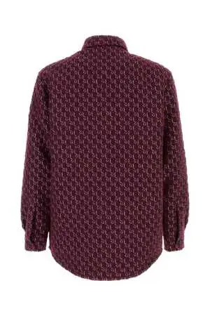 Gucci Burgundy Boucle Padded Shirt - Red